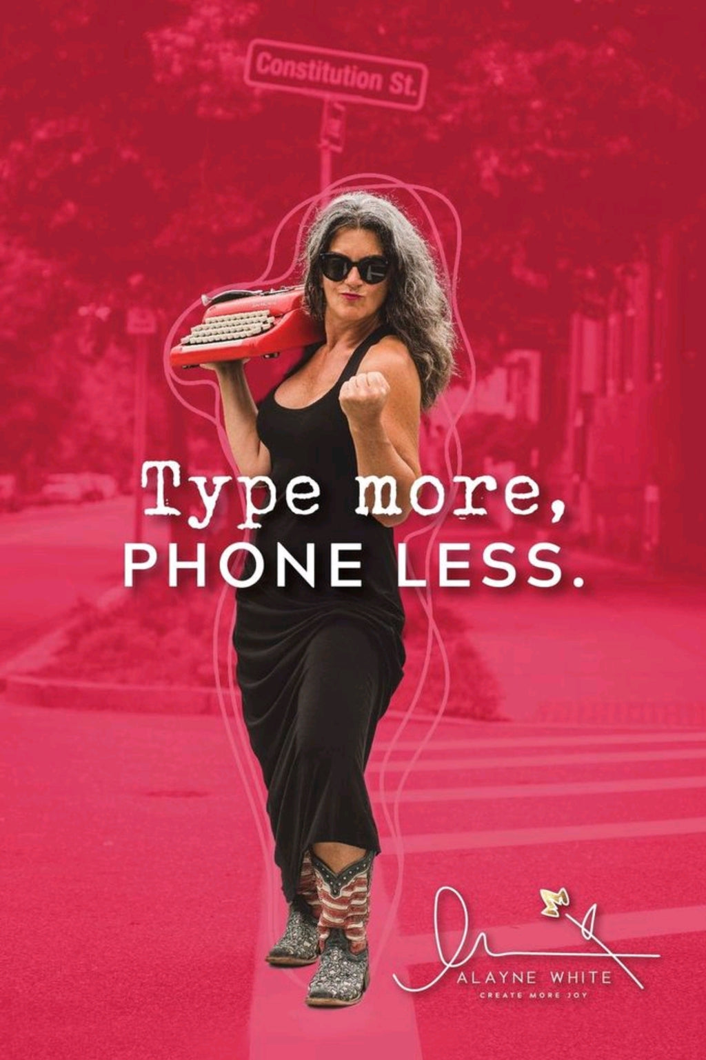 Postcard Type more phone less – Alayne White